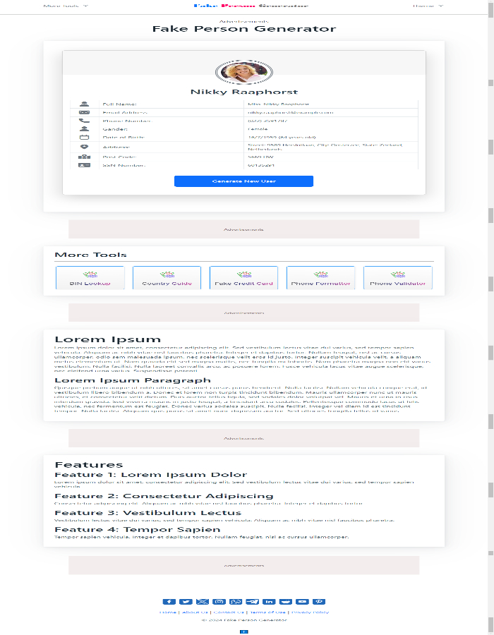 Fake Person Generator Script by CodesTerra | CodeCanyon